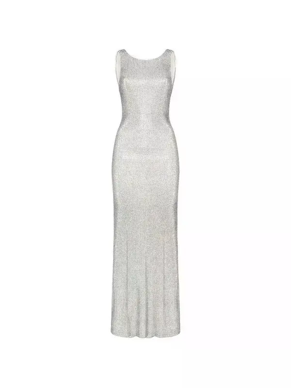 TWENTY FOURHAITCH Helios Crystal-embellished Maxi Dress - Silver