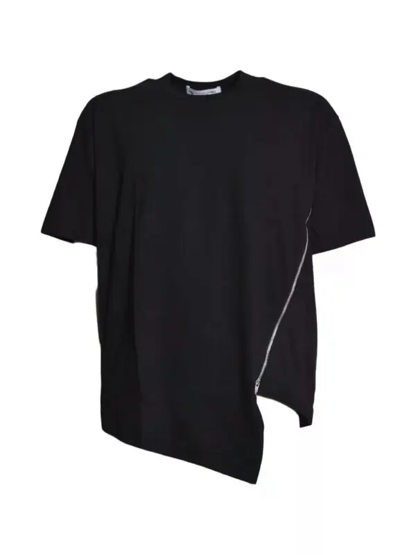 Comme Des Garçons Asymmetric Zip-detail T-shirt - Black