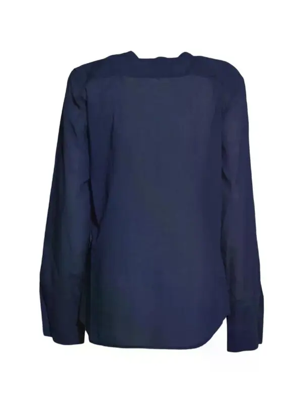 MERCI Sheer Cotton Band Collar Shirt