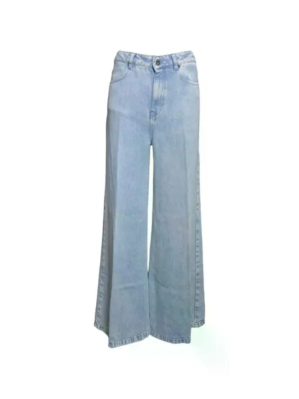 SOLOTRE Acid Wash Wide-leg Jeans