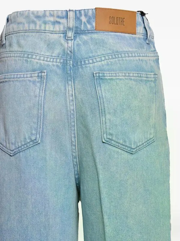 SOLOTRE Acid Wash Wide-leg Jeans