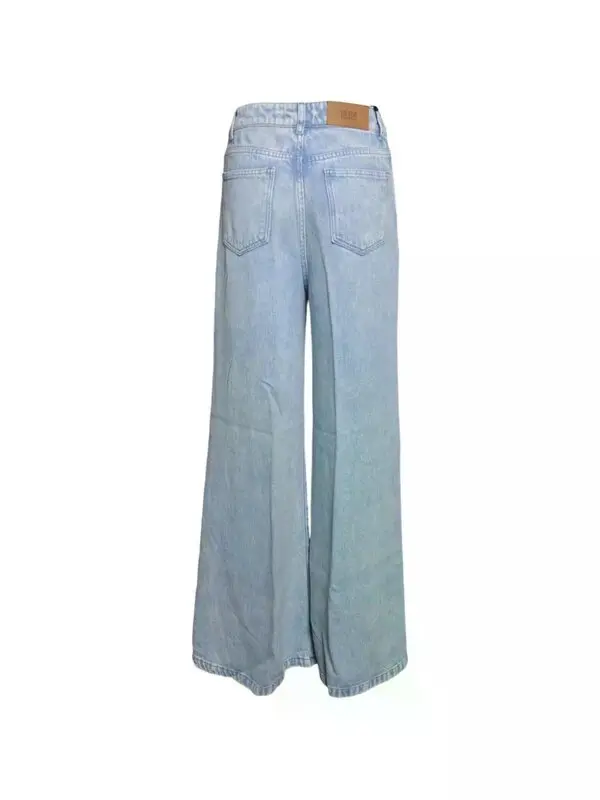 SOLOTRE Acid Wash Wide-leg Jeans