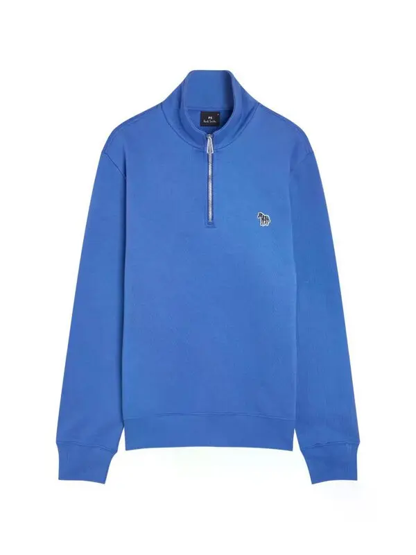 Paul Smith Zebra Logo Quarter-zip Sweatshirt - Blue