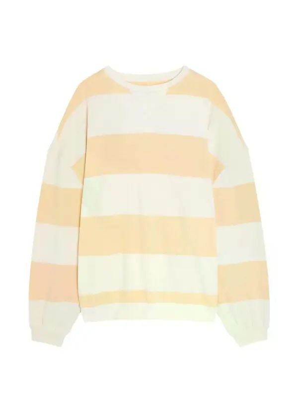Free People We The Free Striped Cotton Crewneck Sweatshirt - Neutrals
