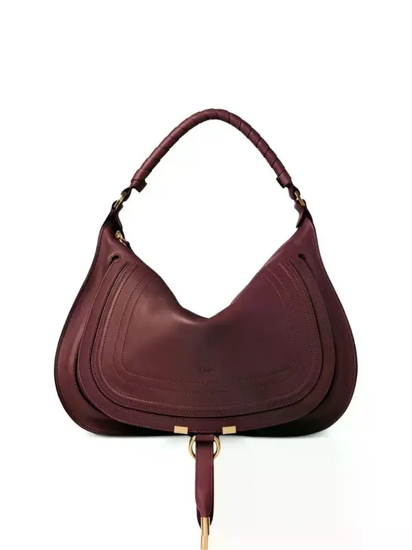 Chloé Marcie Stitch Detail Shoulder Bag - Brown