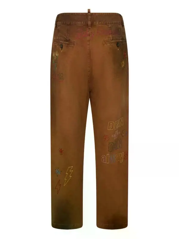 Dsquared2 Handmade Scribbles Trousers - Brown