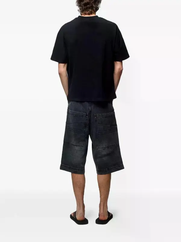 GODMADE Washed-effect Logo-print Shorts