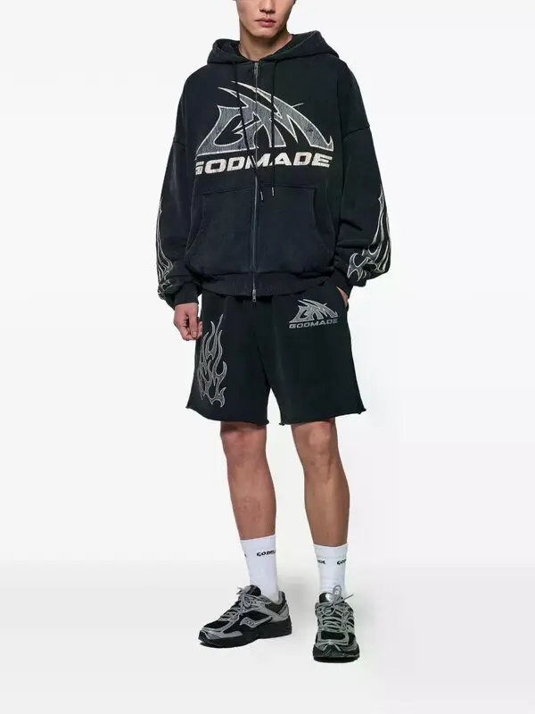 GODMADE Logo-print Zip-up Hoodie