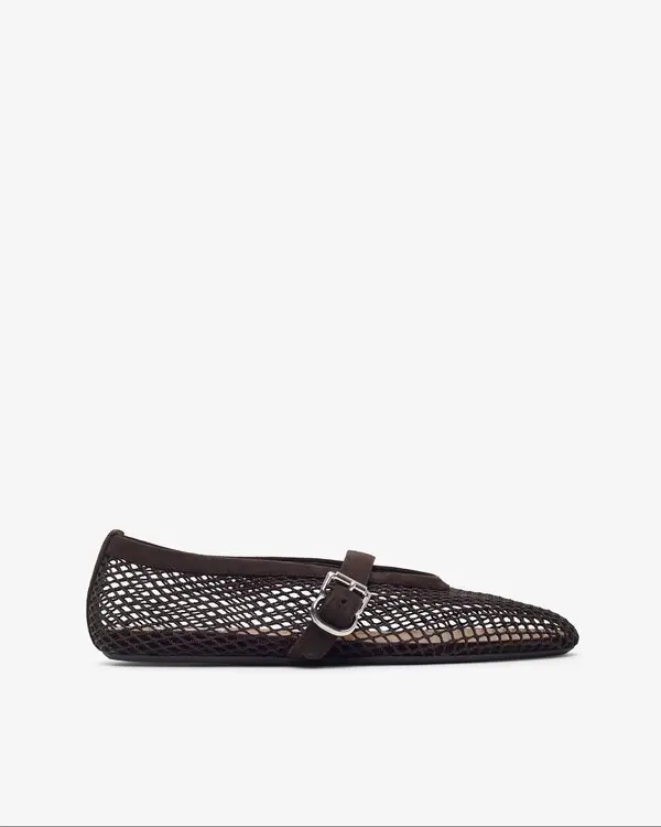 Alaïa Mesh Ballet Flats - Brown