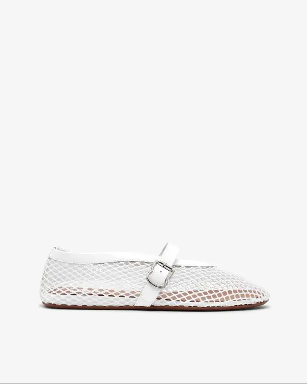 Alaïa Mesh Ballet Flats - White