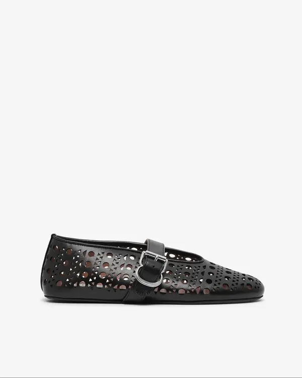 Alaïa Vienne Motif Leather Ballet Flats - Black