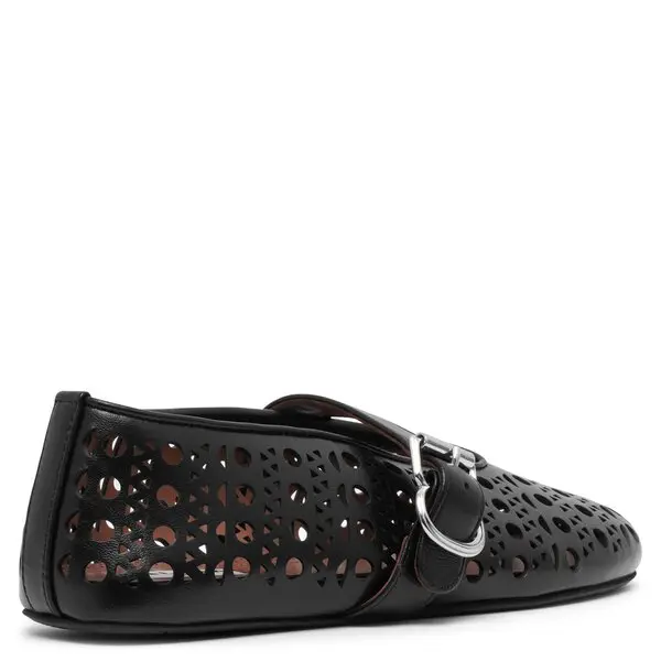 Alaïa Vienne Motif Leather Ballet Flats - Black