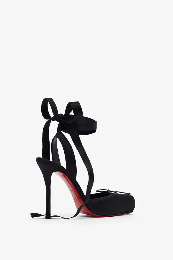 CHRISTIAN LOUBOUTIN Cassia Lace-up Satin Pumps - Black