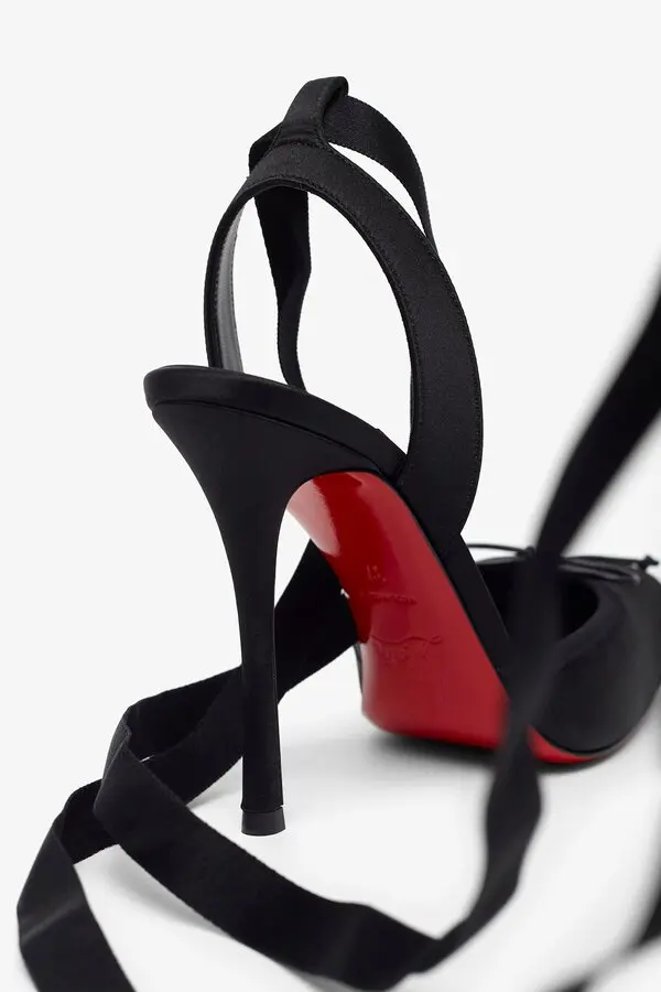 CHRISTIAN LOUBOUTIN Cassia Lace-up Satin Pumps - Black