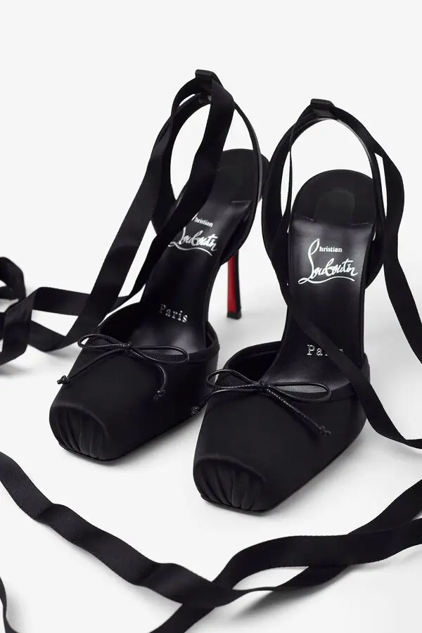 CHRISTIAN LOUBOUTIN Cassia Lace-up Satin Pumps - Black