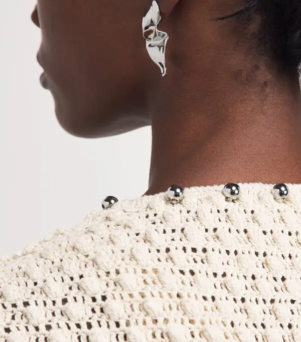 Rabanne Cotton Crochet Tie-detail Cardigan - Ivory