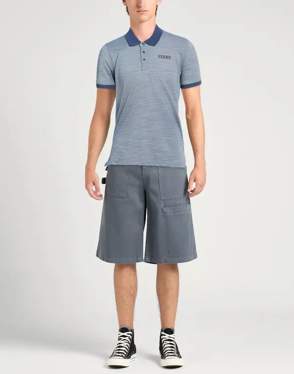 FERRE' Polo Shirt Size Cotton, Polyester - Navy