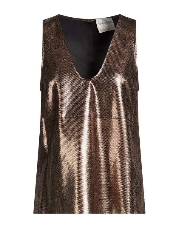 FORTE_FORTE Textured Metallic Leather Sleeveless Top