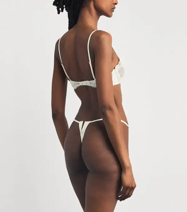 Kiki De Montparnasse Lace Fleurs Veloutées Demi Bra - Ivory
