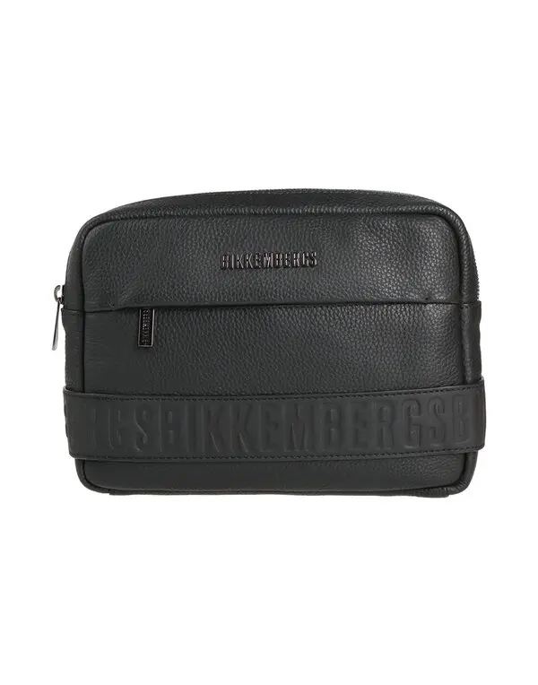BIKKEMBERGS Pebbled Leather Clutch With Zipper Fastening