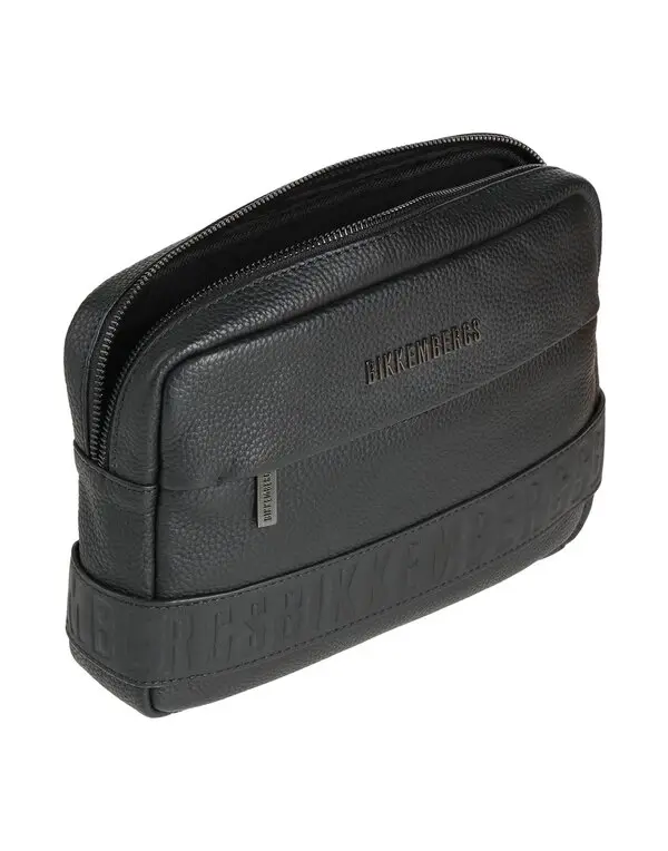 BIKKEMBERGS Pebbled Leather Clutch With Zipper Fastening