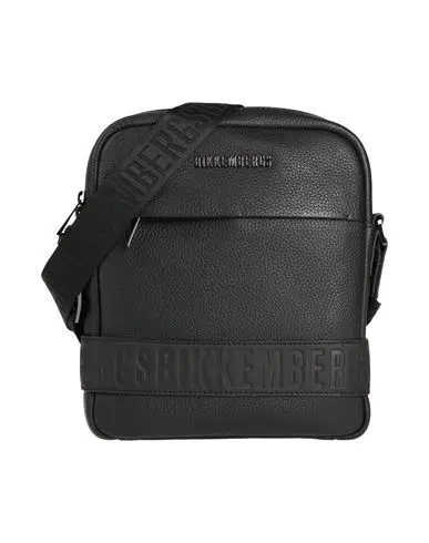 BIKKEMBERGS Cow Leather Crossbody Bag - Black