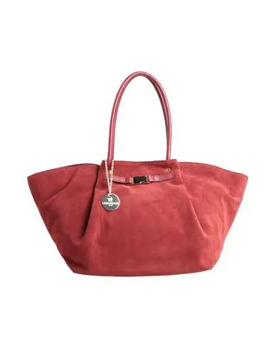 LAURA DI MAGGIO Leather Maxi Tote - Burgundy