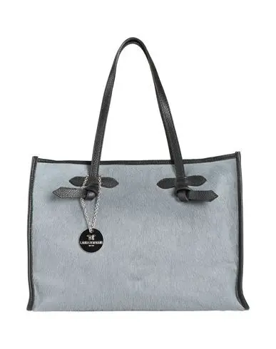LAURA DI MAGGIO Two-tone Calf Hair And Pebbled Leather Tote - Grey