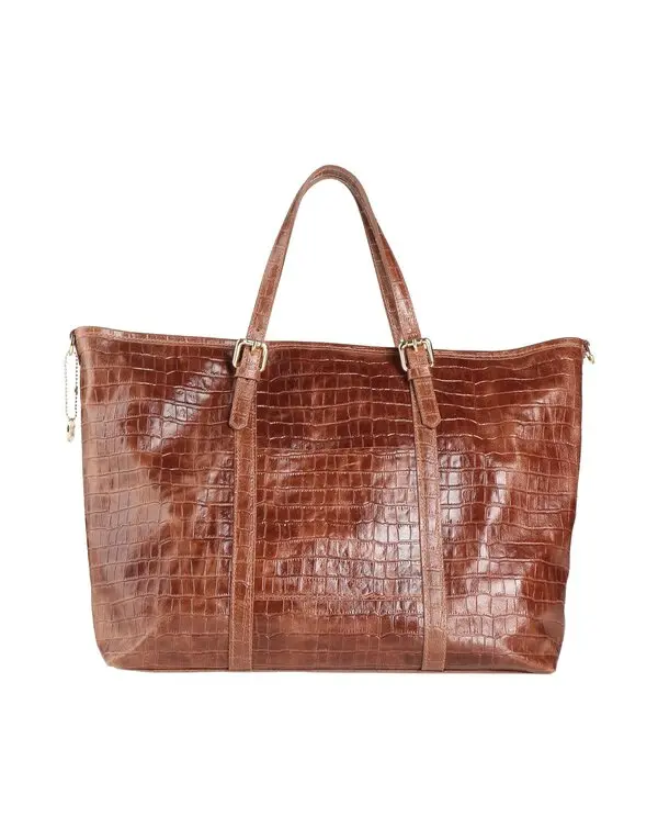 LAURA DI MAGGIO Leather Crocodile-print Maxi Shopper Bag
