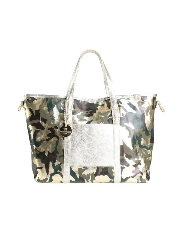 LAURA DI MAGGIO Maxi Shopper Bag In Metallic Leather