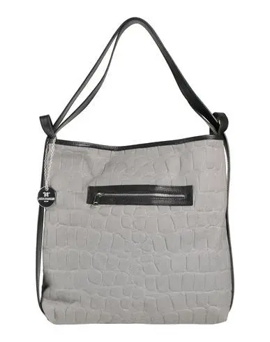 LAURA DI MAGGIO Two-tone Textile Fibers And Calfskin Shoulder Bag - Grey