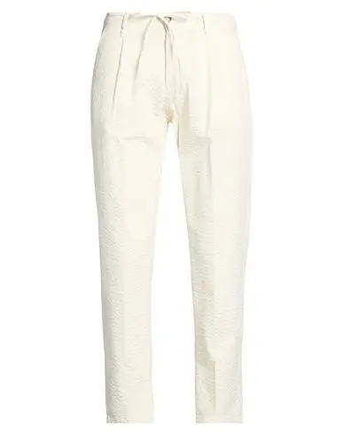 BERNA Cotton Elastane Drawstring Waist Pants - White