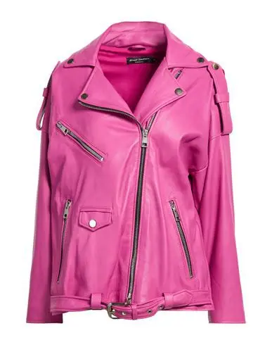 STREET LEATHERS Leather Biker Jacket - Fuchsia