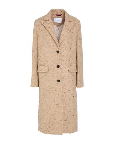 PALTO' Single-breasted Multicolor Tweed Coat - Sand