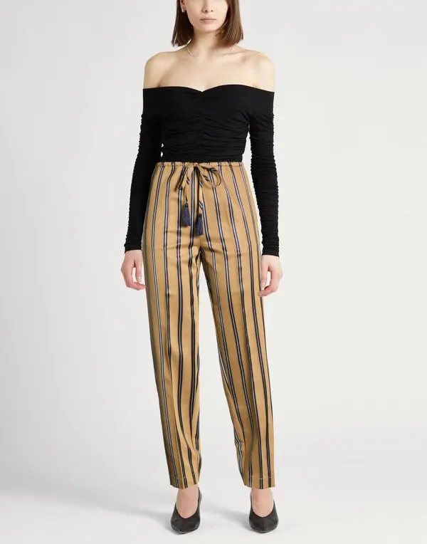 FORTE_FORTE Jacquard Satin Striped Relaxed Fit Pants