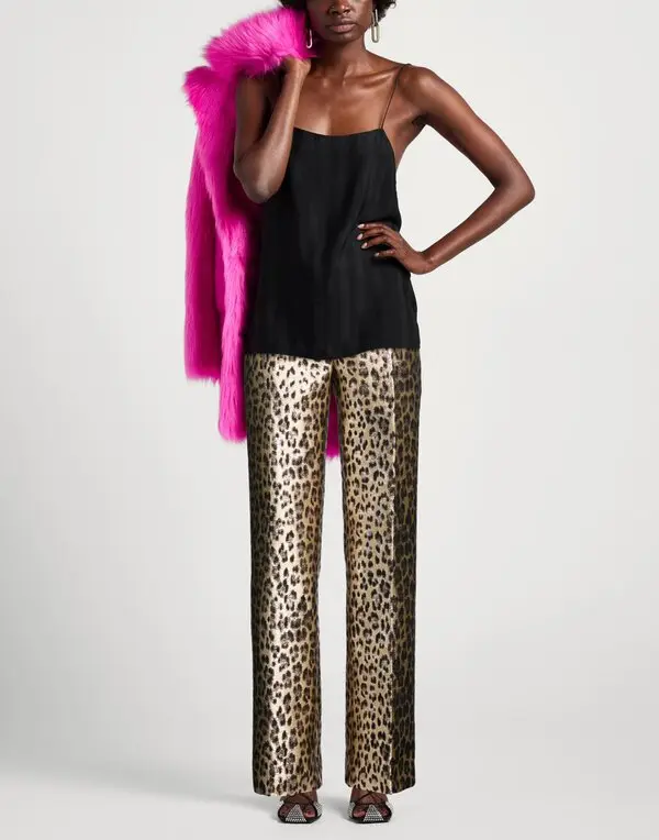 P.a.r.o.s.h Leopard Print Brocade Wide-leg Pants