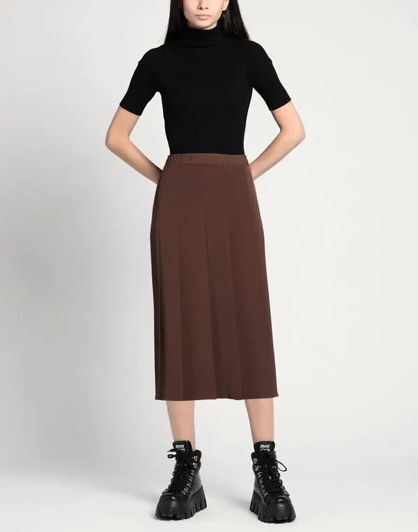 SHIRTAPORTER Pleated Twill Midi Skirt
