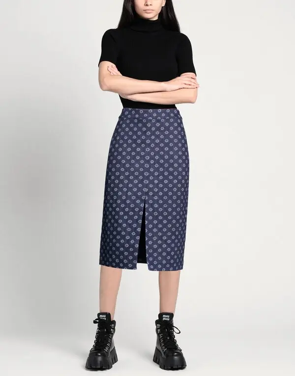 SHIRTAPORTER Floral Print Denim Pencil Skirt