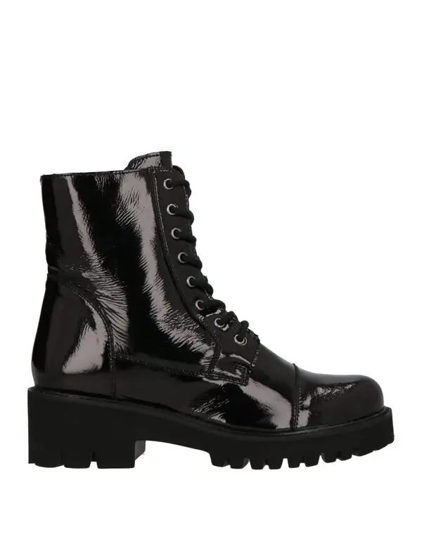 CAFÈNOIR Patent Leather Lace-up Combat Boots