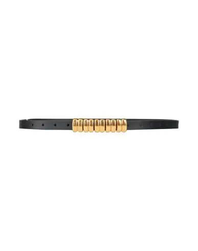 BY MALENE BIRGER Leather Embellished Skinny Belt - Black