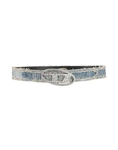 DIESEL® Two-tone Sequined Cotton And Leather Belt - Blue
