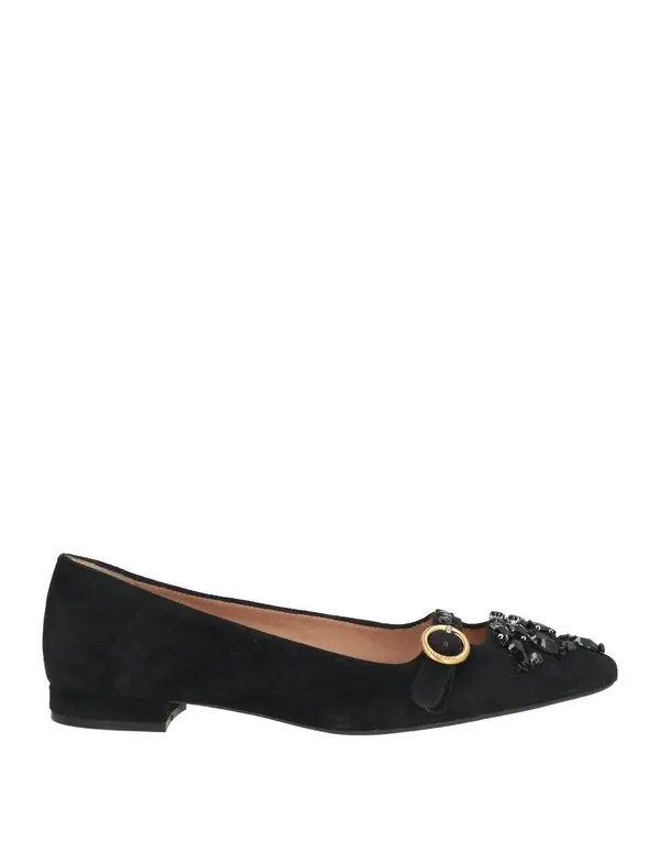 Malìparmi Suede Embellished Pointed Toe Ballet Flats