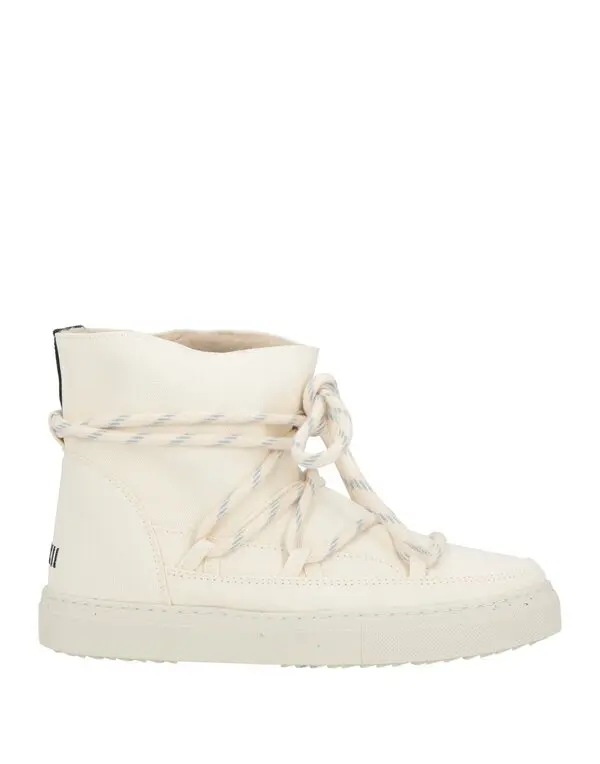 Inuikii Padded Ankle Boots In Textile Fibers - Cream