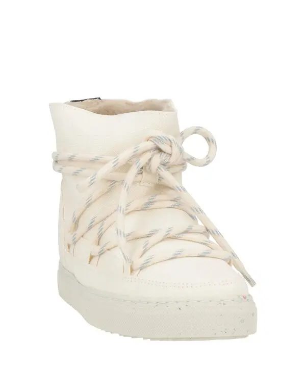 Inuikii Padded Ankle Boots In Textile Fibers - Cream