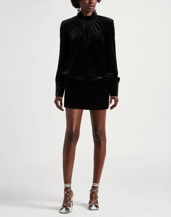DEPARTMENT 5 Velvet Metallic Turtleneck Bodycon Mini Dress