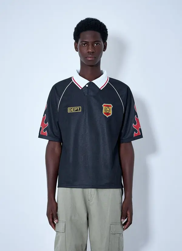 GALLERY DEPT. Embroidered Patch Polo Shirt - Black