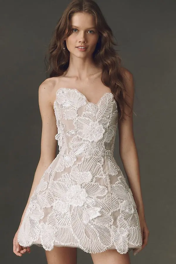 BRONX AND BRONCO Valencia Embellished Corset Mini Dress