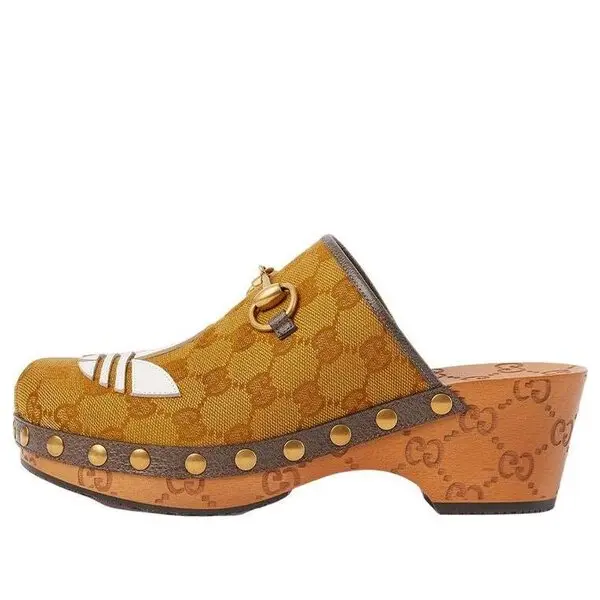 Gucci X Adidas Horsebit Clog Gg Monogram - Beige/brown