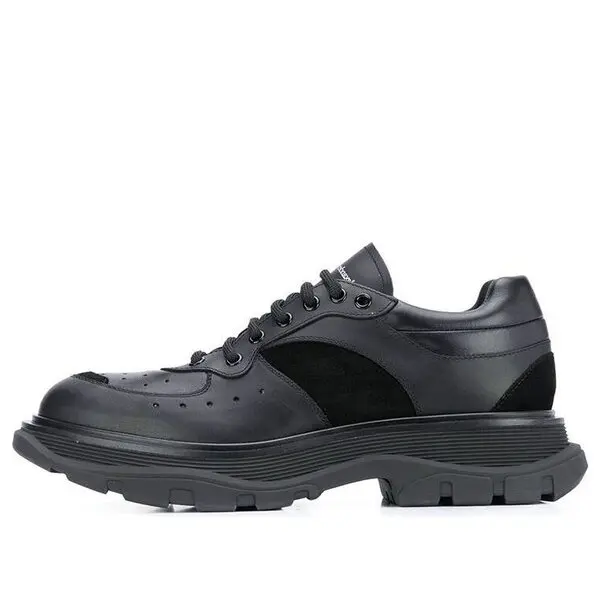 Alexander McQueen Suede-panelled Leather Trainers - Black