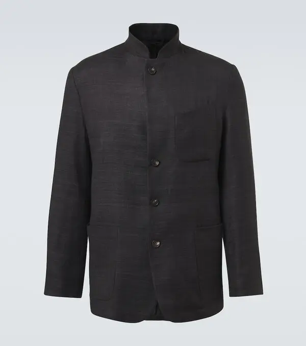 SAMAN AMEL Nehru Silk Jacket